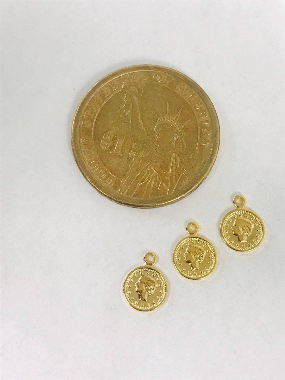Gold Filled Coin Charm,gold Coin Medal,gold Filled Charms,bulk Charms ...