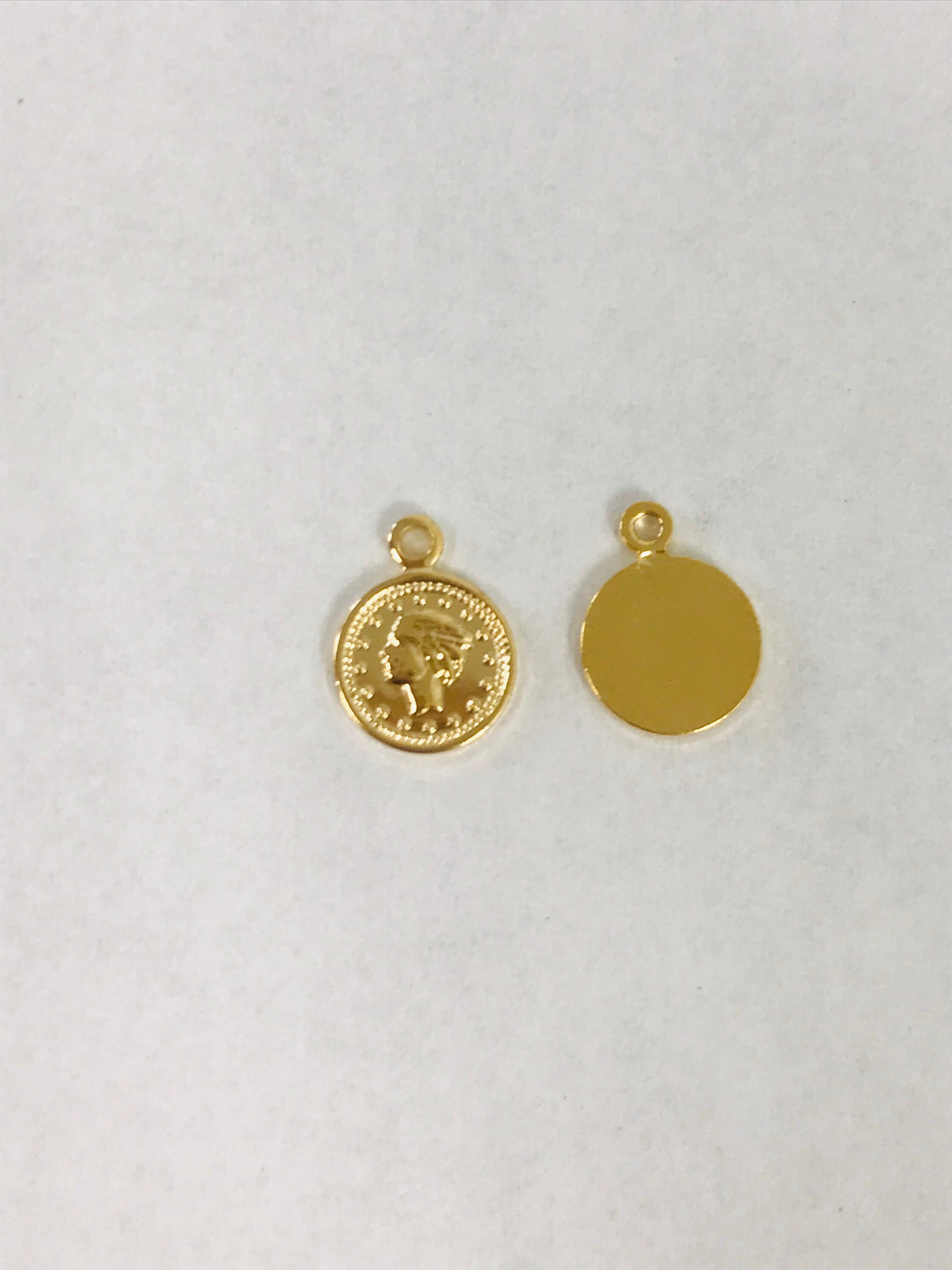 Gold Filled Coin Charm,gold Coin Medal,gold Filled Charms,bulk Charms ...