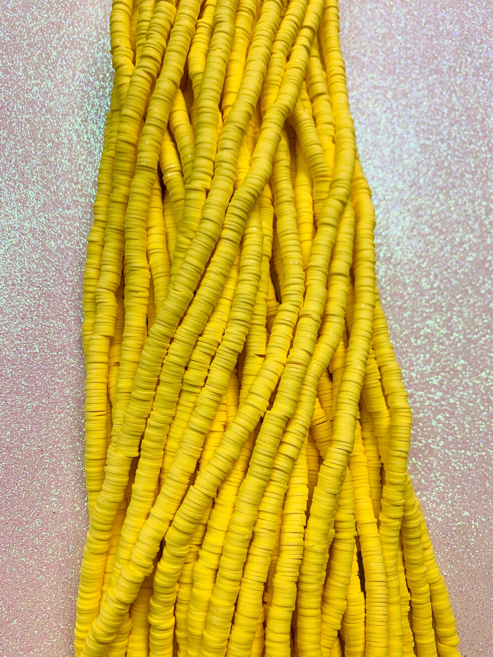 Heishi Beads Yellow Disc Beads Spacer Beads Polymer Clay - Etsy