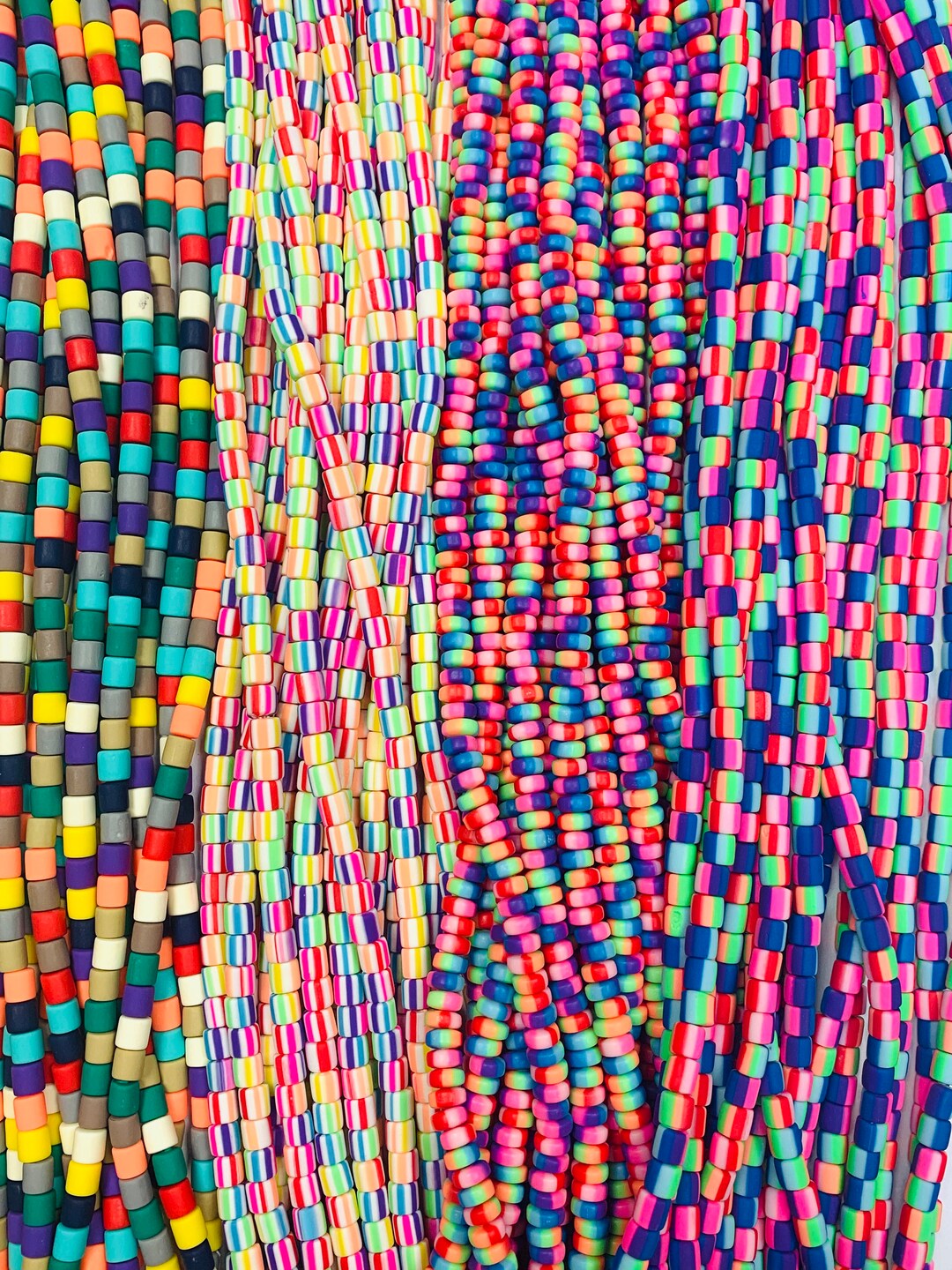 Colorful Rondelle Spacer Beads,candy Rainbow Accent Beads,bright Clay ...