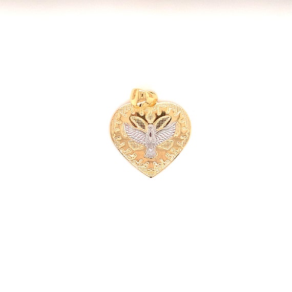 18K Gold Filled Holy Spirit Heart Pendantfirst Holy Religious | Etsy