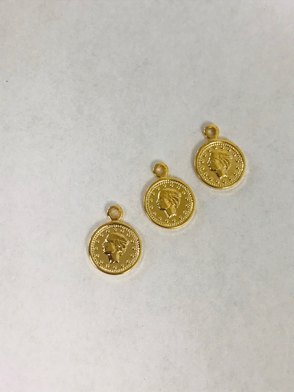 Gold Filled Coin Charmgold Coin Medalgold Filled Charmsbulk | Etsy
