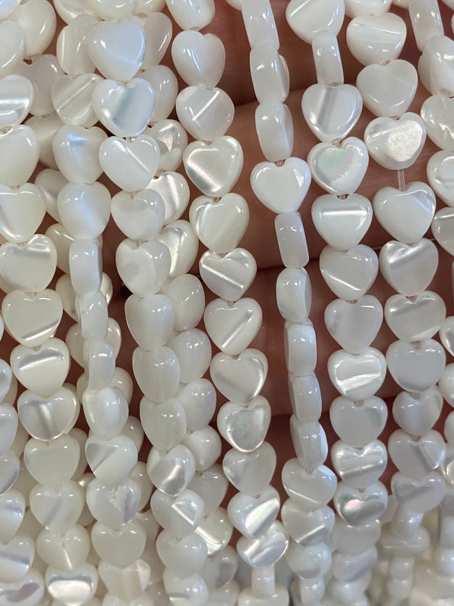 Small Pearl Heart Shaped Beads,dainty White Heart Beads,tiny Shell ...