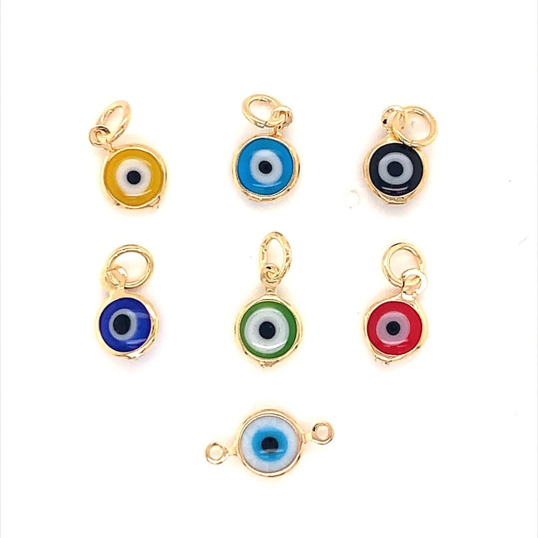 18K Non Tarnish Evil Eye Charm,dainty Gold Filled Evil Eye Pendant ...