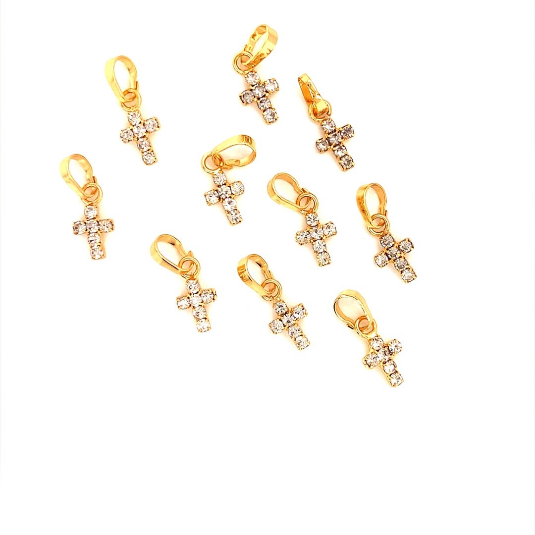 Gold Filled CZ Mini Cross Cross Pendant Cross Charms Cross - Etsy