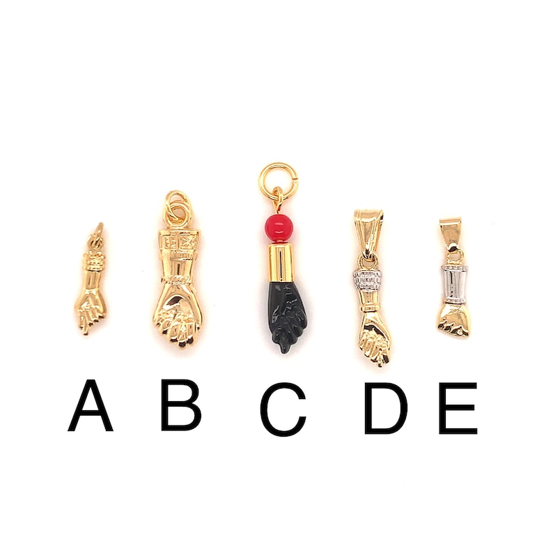 18K Figa Amulet Charm, Mano Fico, Italian Hand Pendant, Gold Filled ...