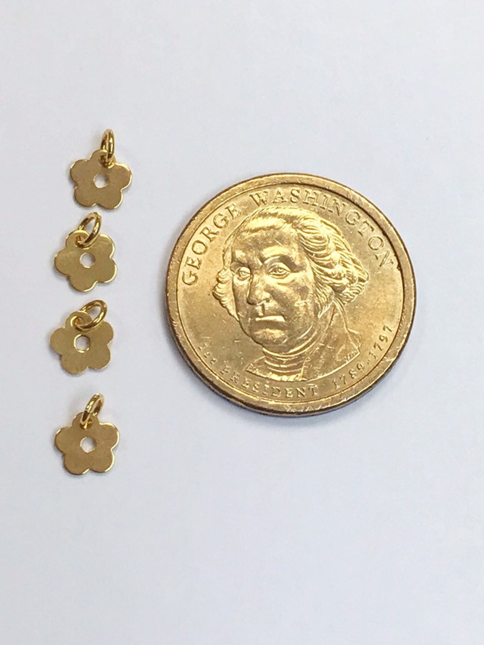 Dainty Gold Filled Flower Charmsmall Gold Flower Charm | Etsy
