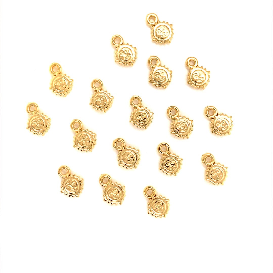 Gold Sun Charm, Gold Filled, Sun Jewelry, Small Gold Filled Charms - Etsy