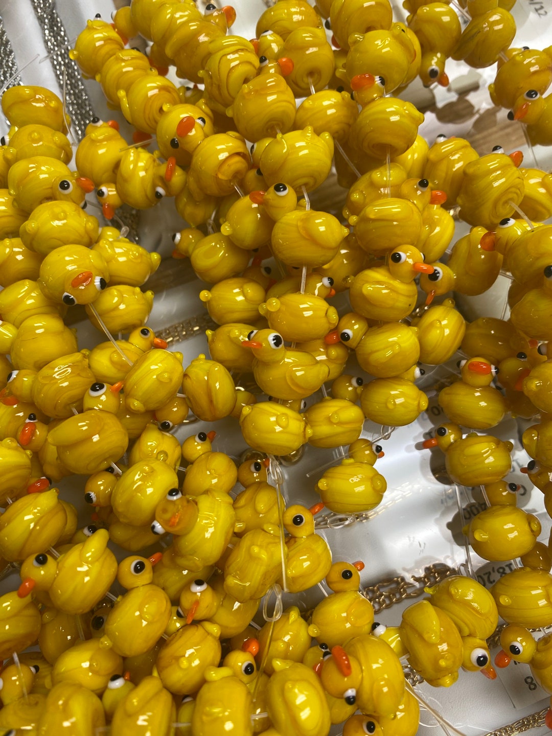 10 Duck Beads,yellow Glass Duck Beads,bead for Keychain Holders,y2k ...