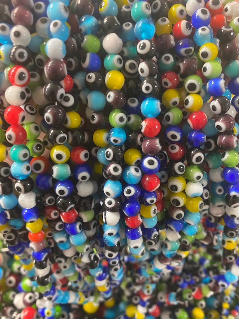 Evil Eye Beads Round Multicolor Lucky Eye Beadswholesale - Etsy