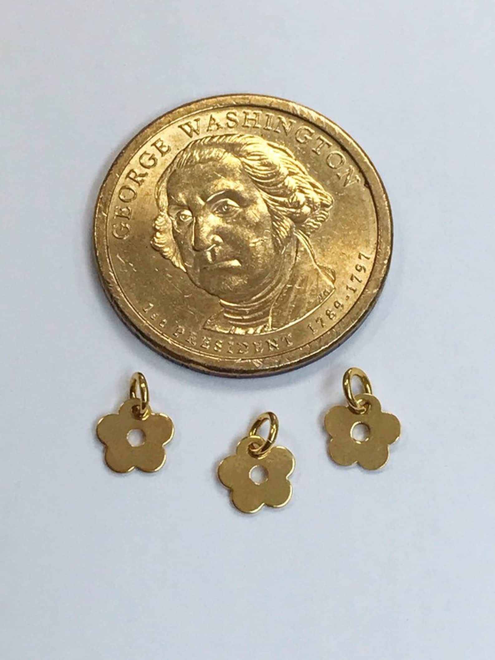 Dainty Gold Filled Flower Charmsmall Gold Flower Charm | Etsy