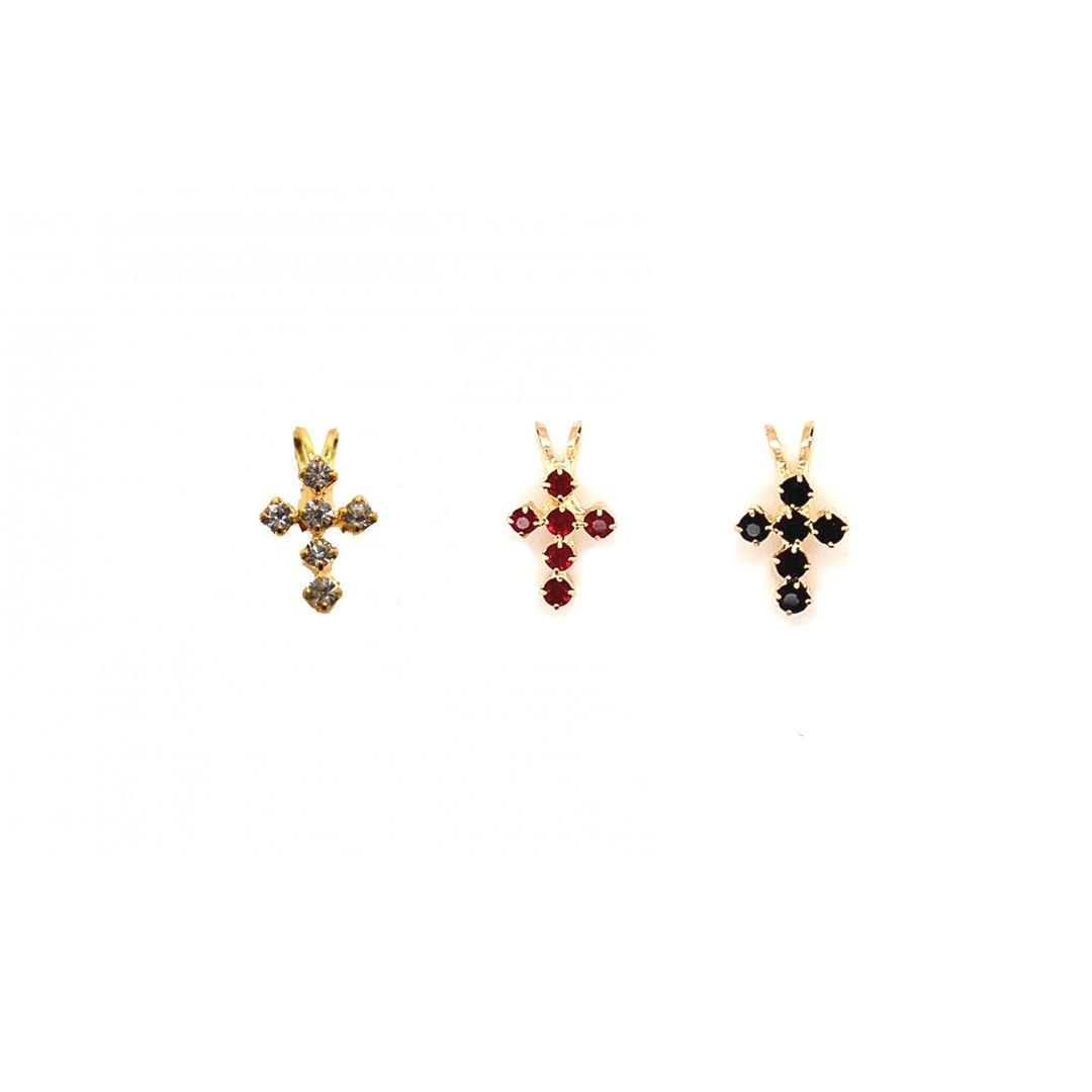 Tiny Diamond Cross Pendant,cross Charms,cross Pendant,christian Jewelry ...