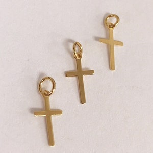 18K Gold Filled Hanging Thin Cross,simple Cross Pendant,small Gold ...