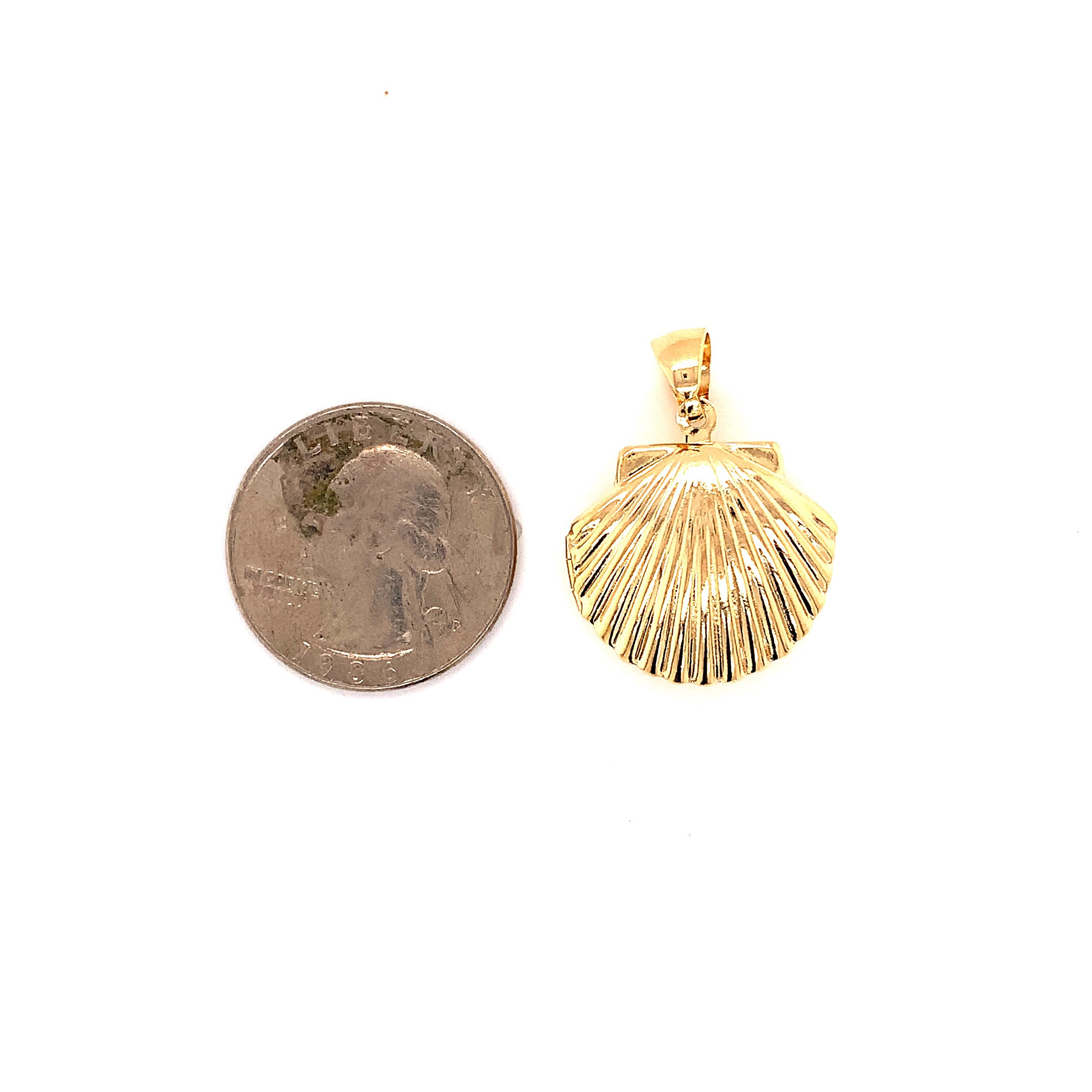 Large Gold Filled Scallop Shell Charm,gold Seashell Pendant for ...