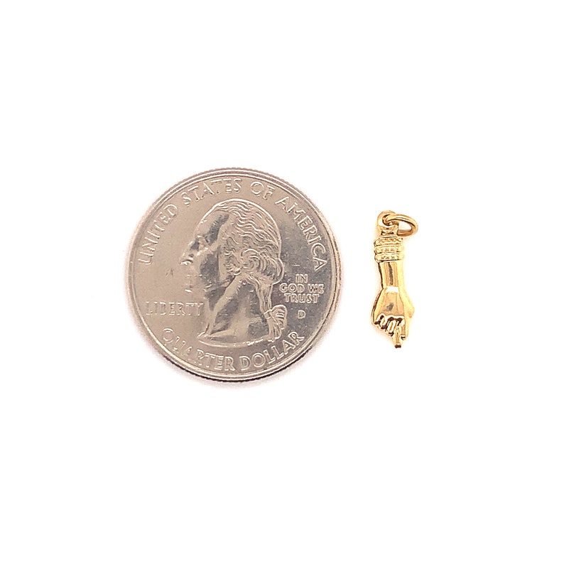 18K Figa Amulet Charm, Mano Fico, Italian Hand Pendant, Gold Filled ...