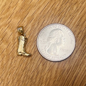 18K Cowboy Boot Pendant, Rodeo Charm, Western Charms, Gold Filled ...