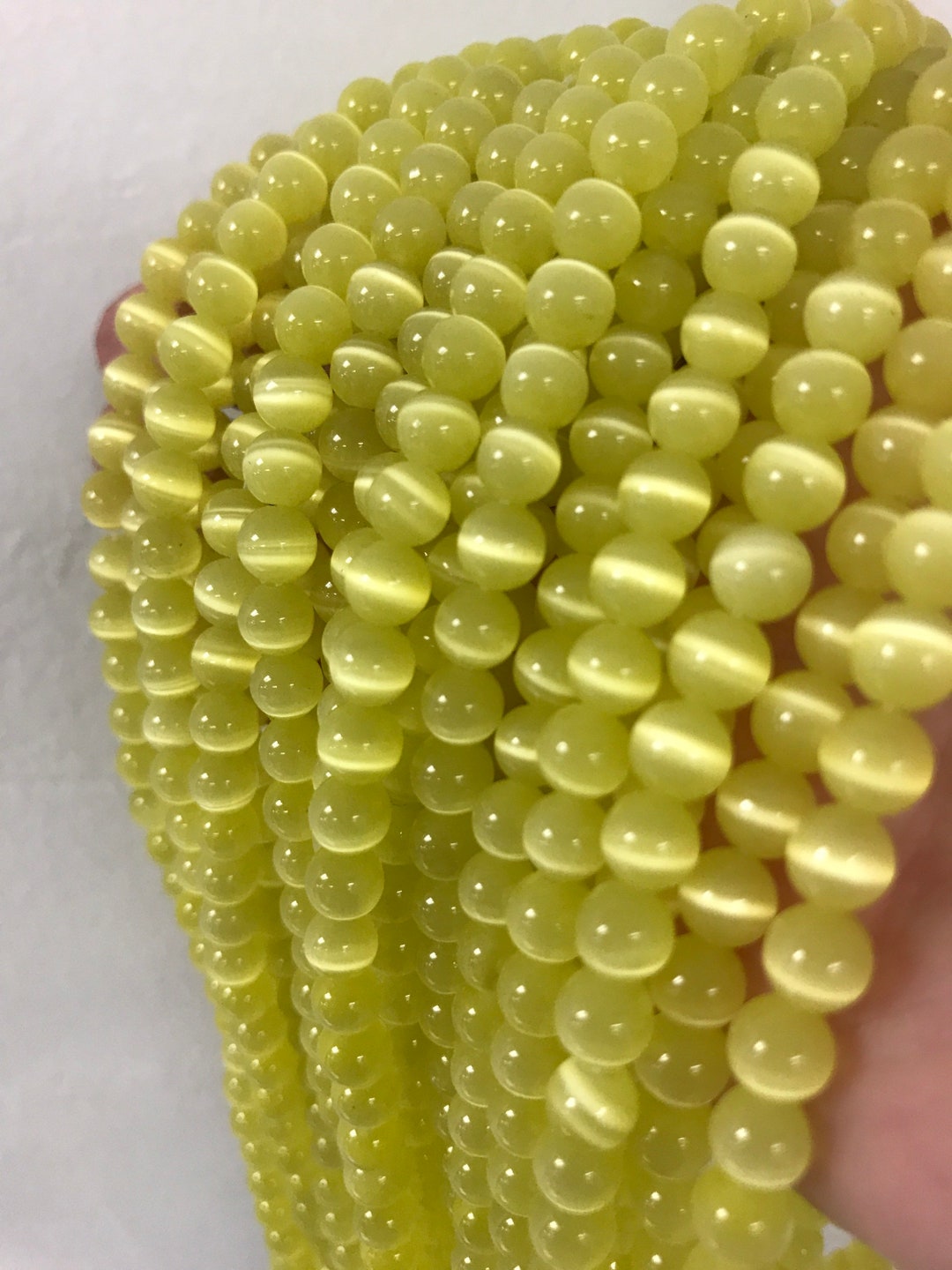 Yellow Round Wholesale Beads,round Yellow Beads,cats Eye Yellow Beads ...
