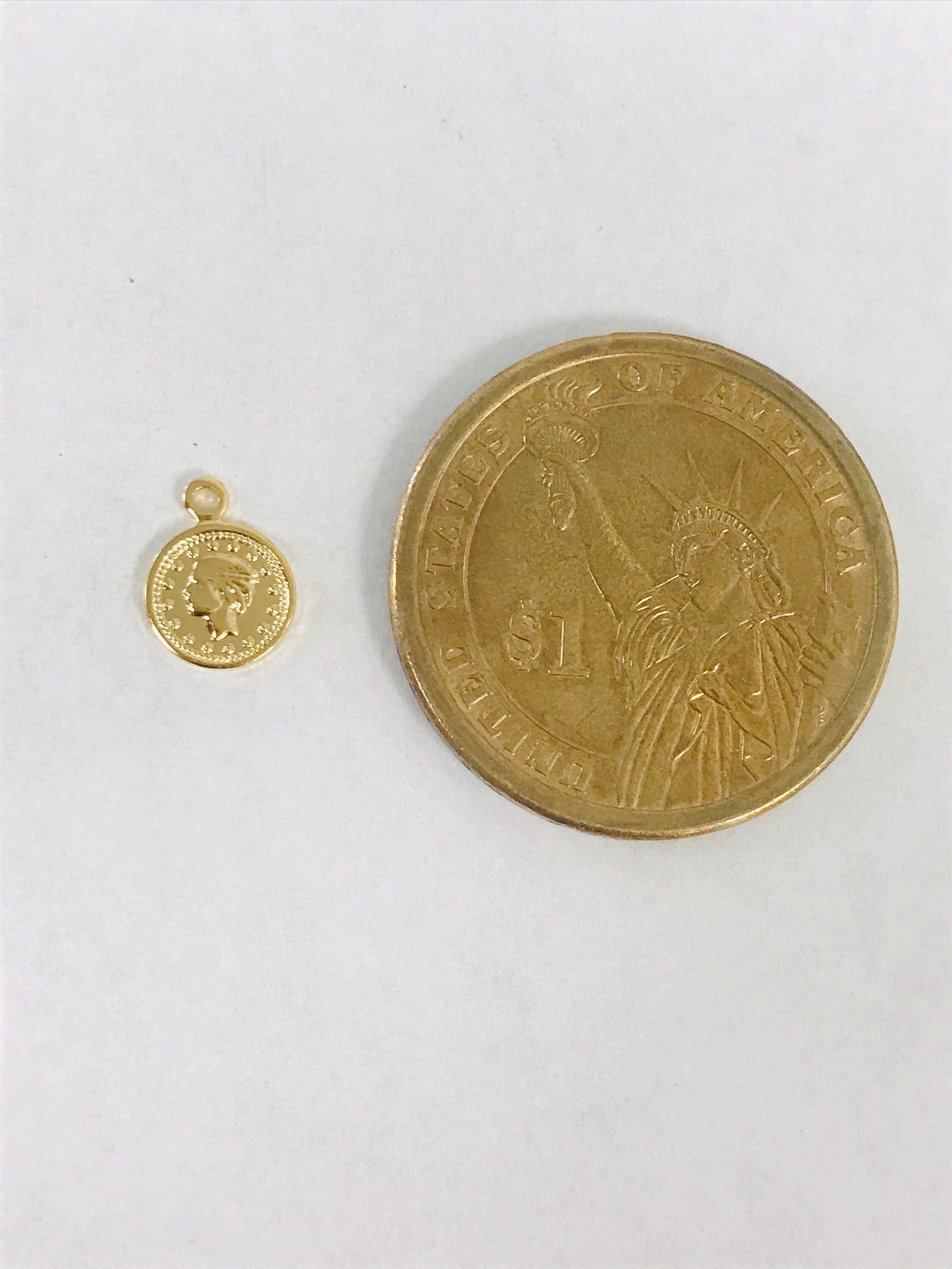 Gold Filled Coin Charm,gold Coin Medal,gold Filled Charms,bulk Charms ...
