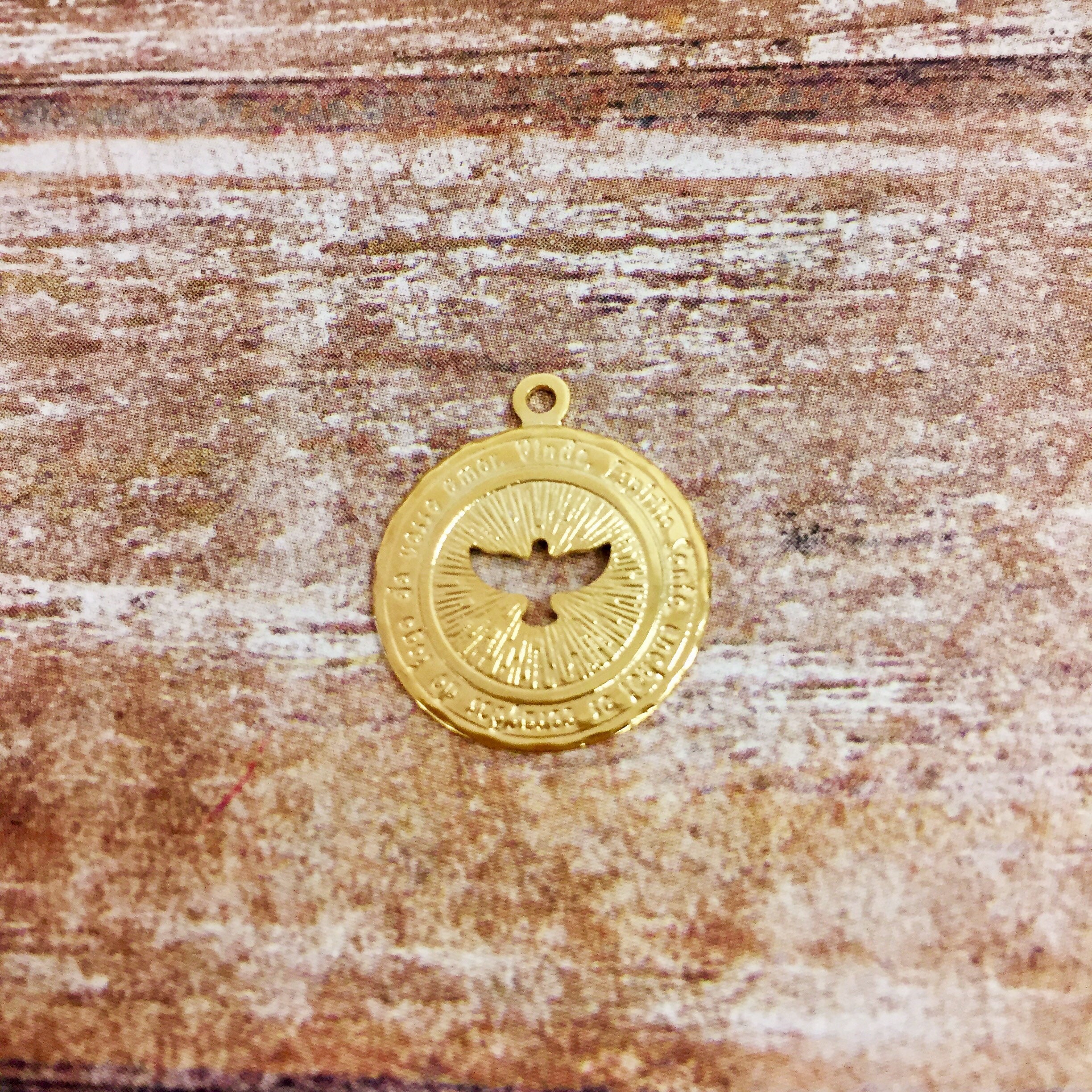 18K Gold Filled Holy Spirit Charm,holy Spirit Pendant,religious Medal ...