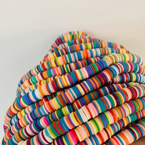 Pastel Heishi Disc Beads,multicolored Polymer Clay Beads,colorful ...