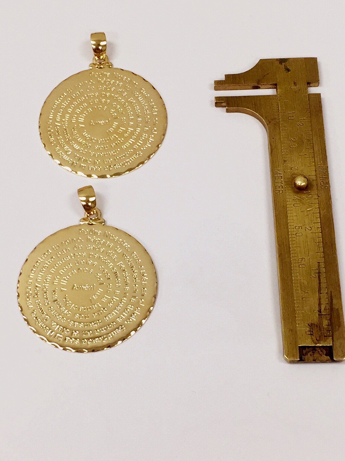 Large Gold Filled Our Father Prayer Charm,the Lords Prayer Medal ...