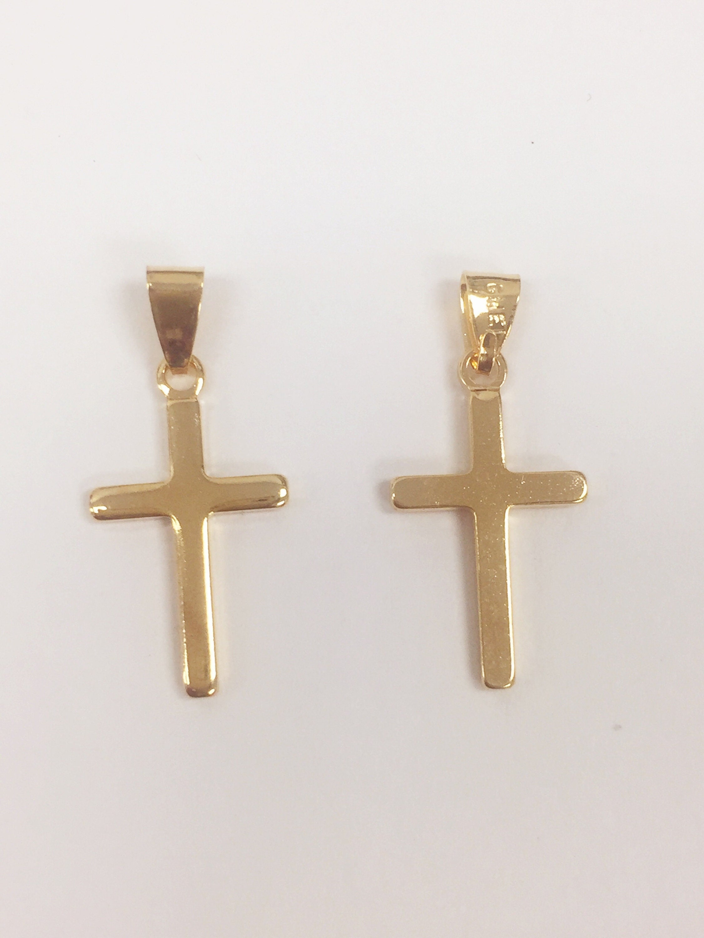 18K Gold Filled Cross Pendant,simple Cross Pendant,mens Cross for ...