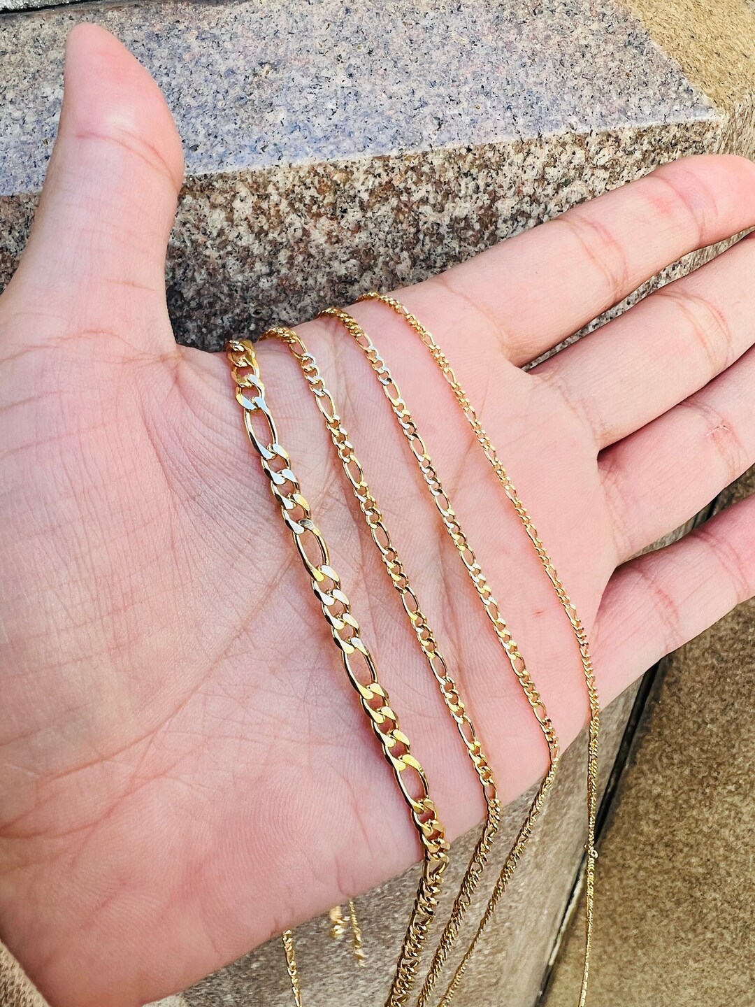 10 Wholesale Gold Filled Figaro Chains, Bulk Chains, Figaro Necklace ...