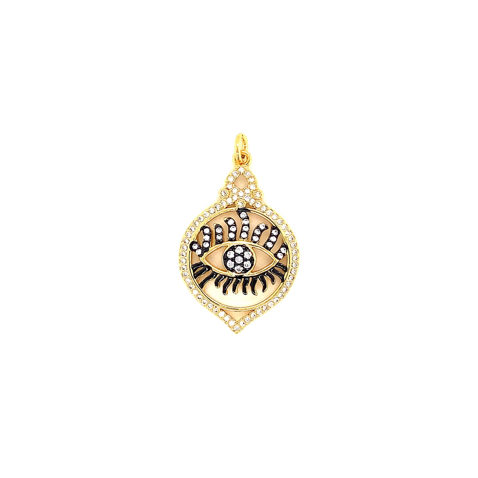 Large Gold Evil Eye Pendant, Lucky Eye Charms for Necklace, Good Luck ...