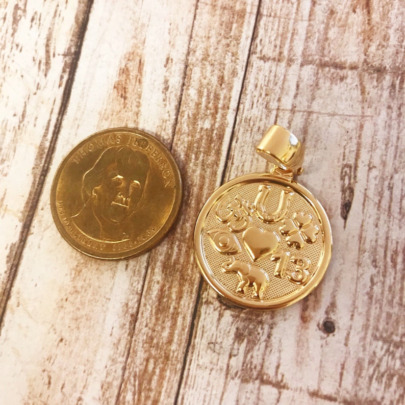 18K GF Good Luck Pendant Good Luck Charm Good Luck Gifts Gold - Etsy