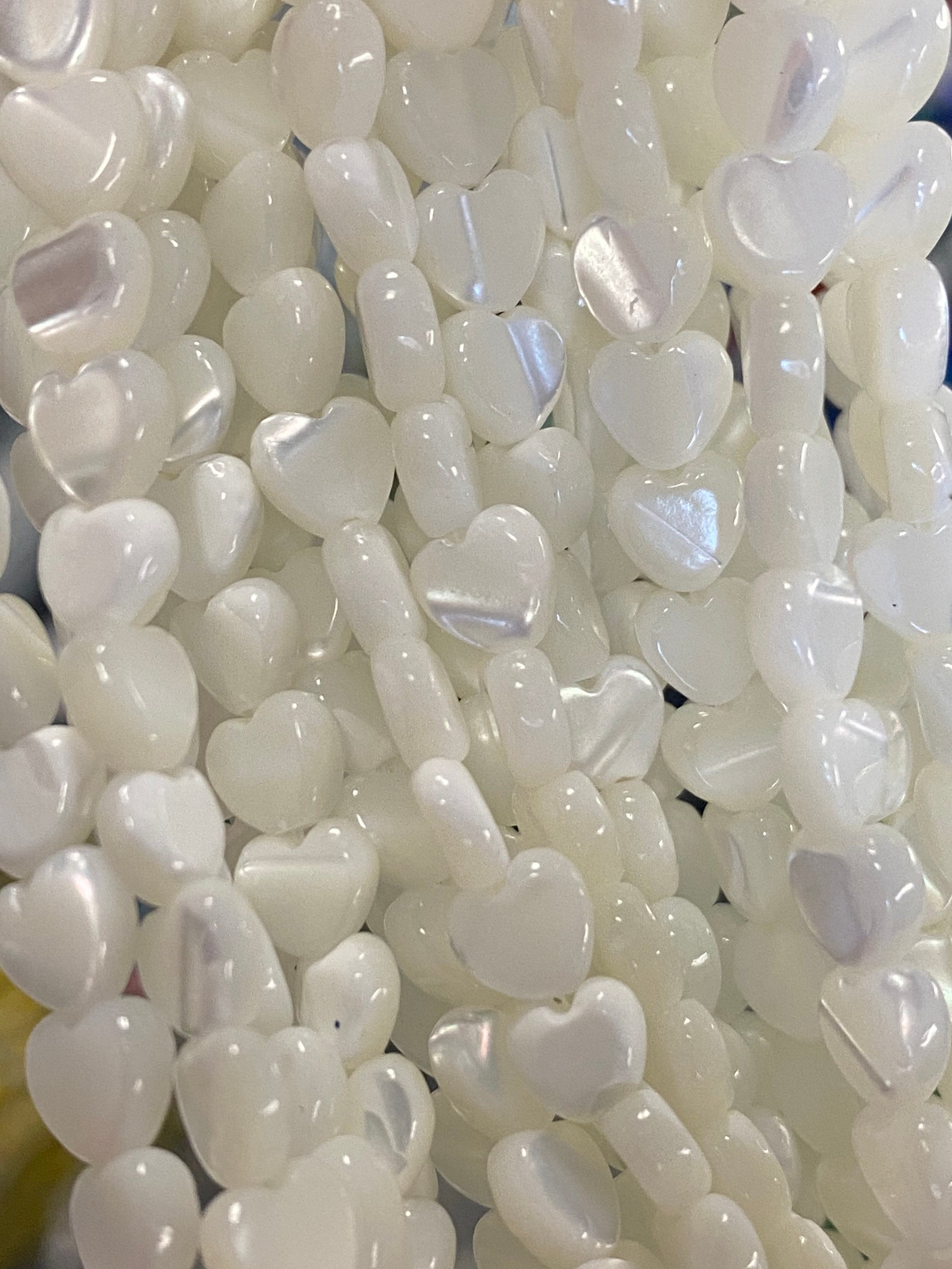 Small Pearl Heart Shaped Beads,dainty White Heart Beads,tiny Shell ...