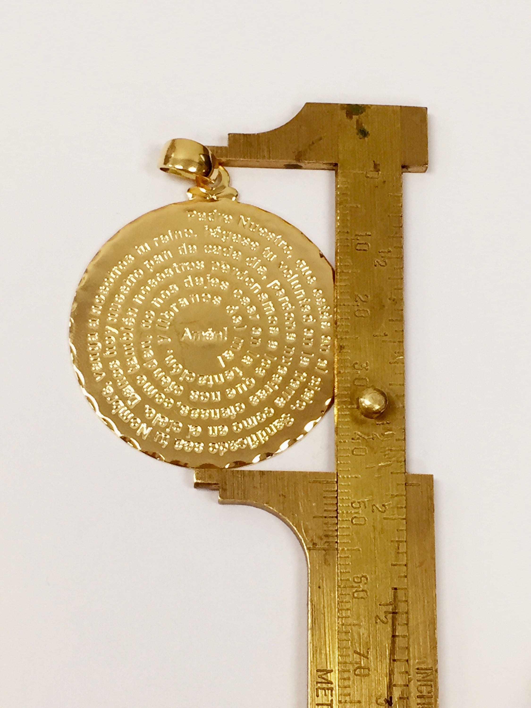 Large Gold Filled Our Father Prayer Charm,the Lords Prayer Medal ...