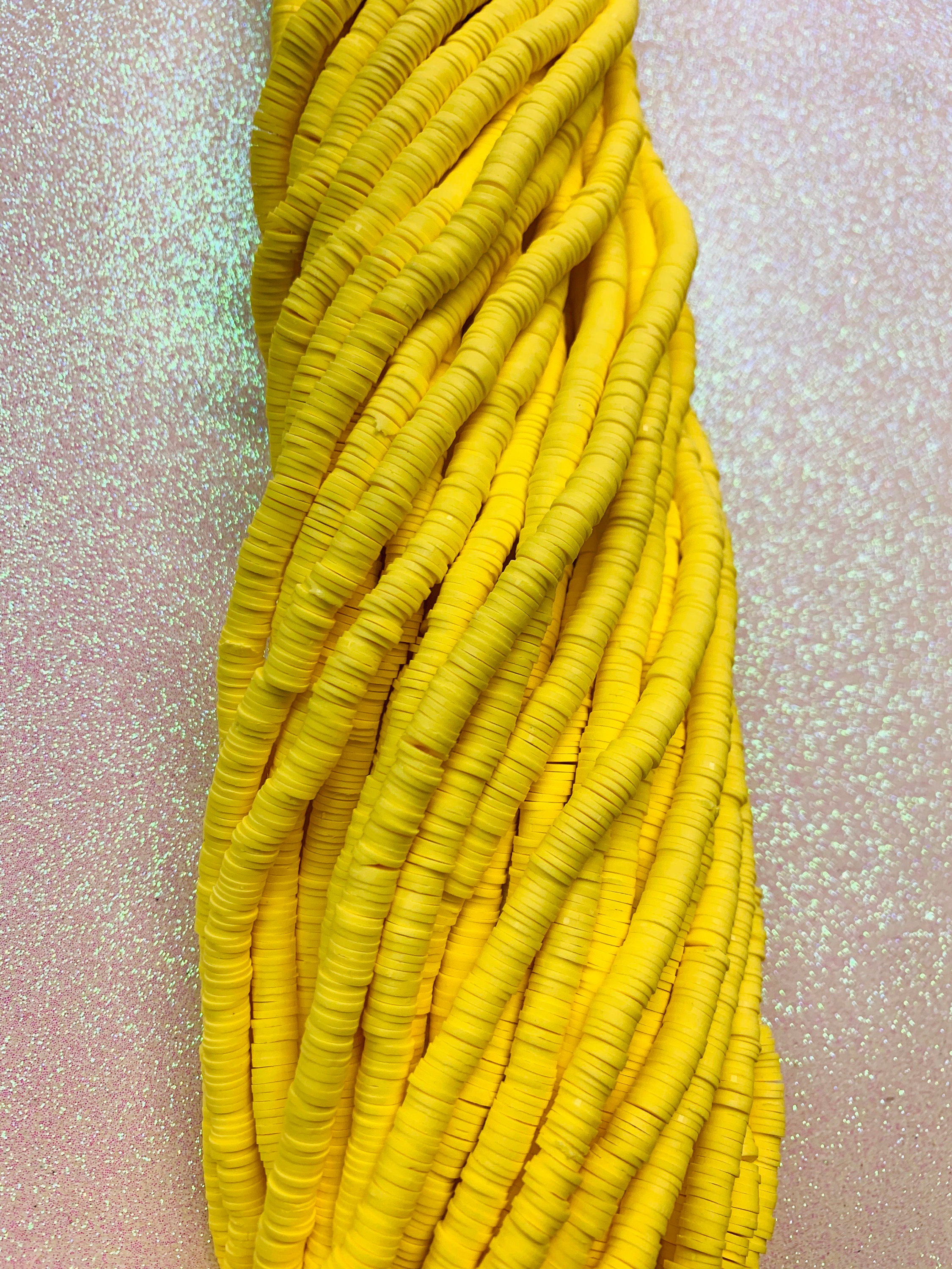 Heishi Beads Yellow Disc Beads Spacer Beads Polymer Clay - Etsy