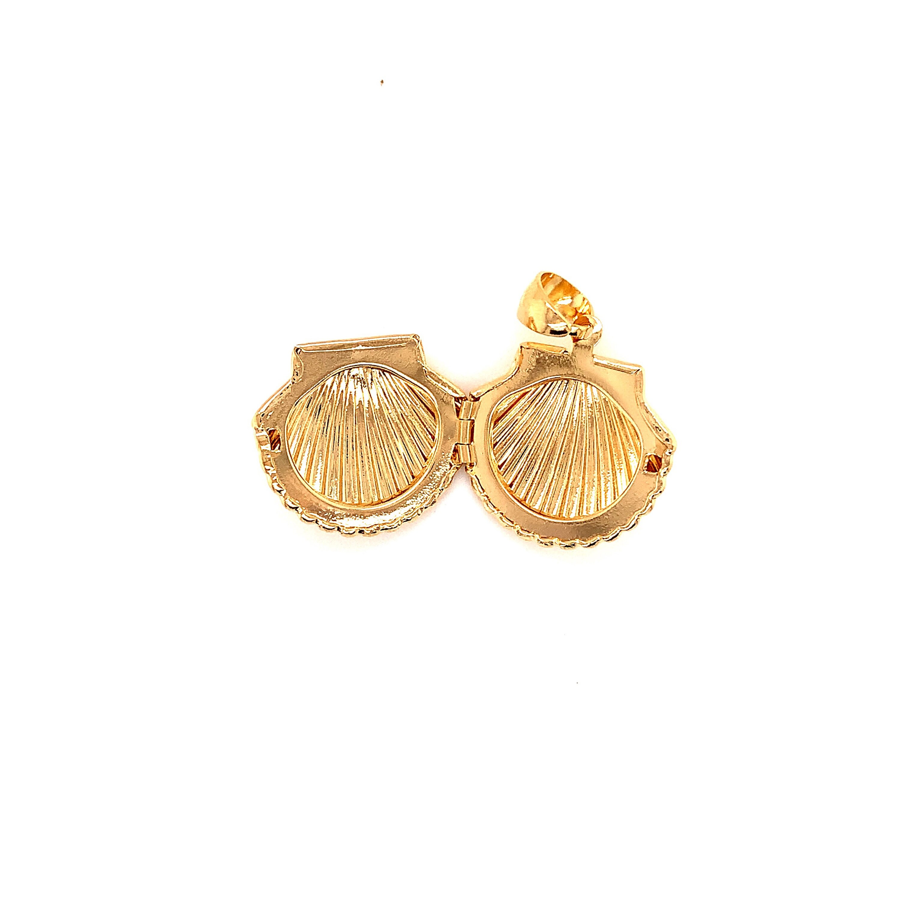 Large Gold Filled Scallop Shell Charm,gold Seashell Pendant for ...