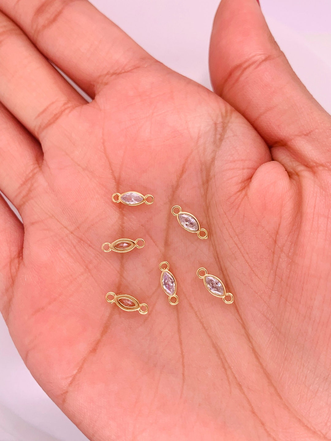Gold Filled CZ Connector, Gold Filled CZ Accent, Connector for Bracelet ...