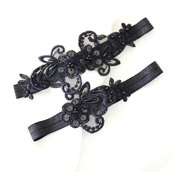Black Lace Garter - Etsy
