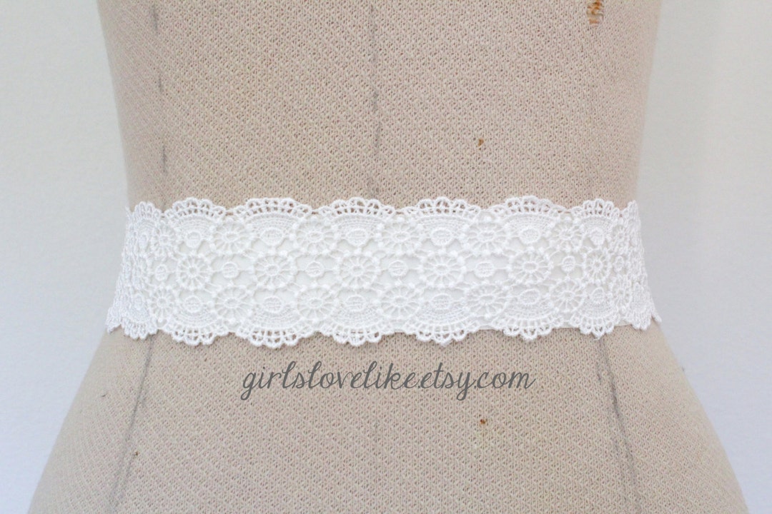 Ivory Venice Lace Sash, Ivory Bridal Sash, Ivory Bridesmaid Sash ...