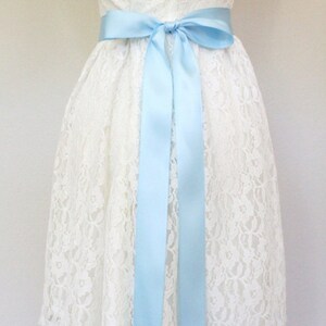 Light Blue Beaded Lace Sash, Bridal Light Blue Sash, Bridesmaid Blue ...