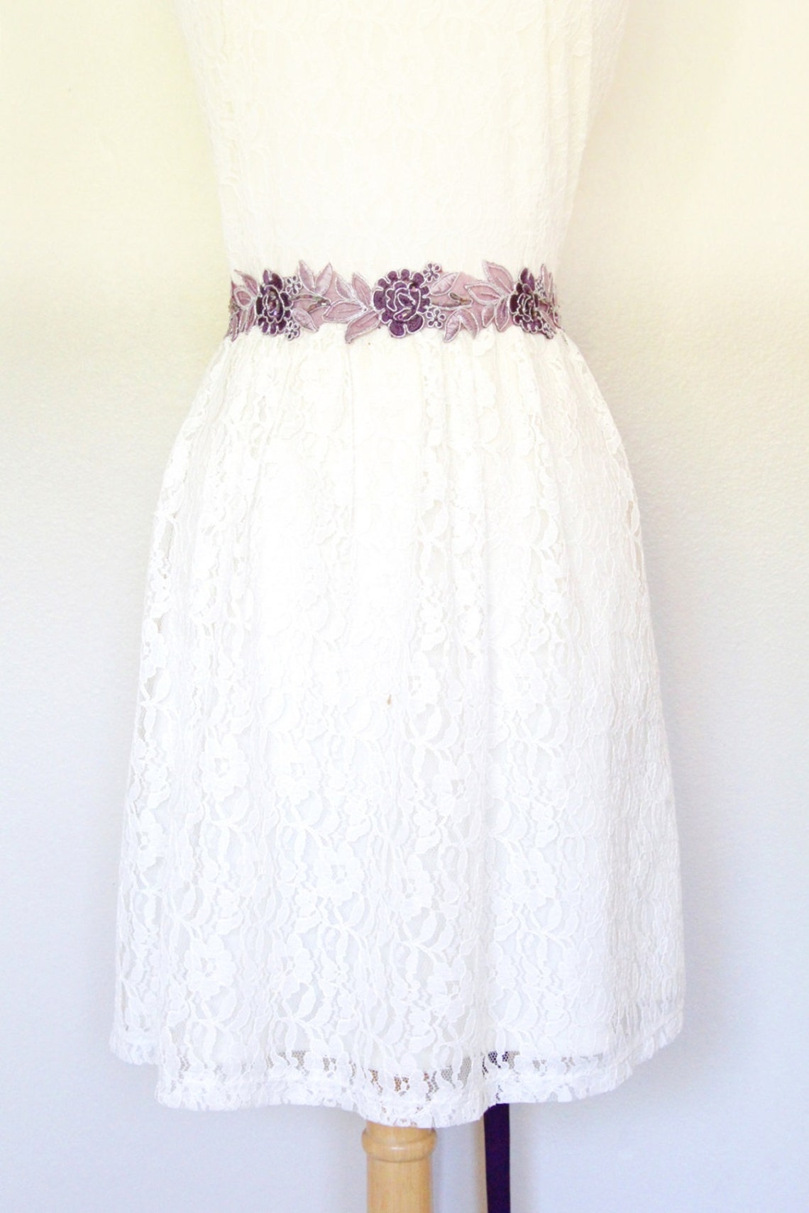 Purple and Lavender Beaded Lace Sash Purple Lace Headband - Etsy