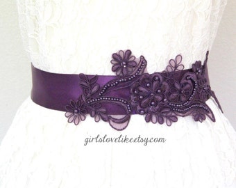 Plum Sash - Etsy
