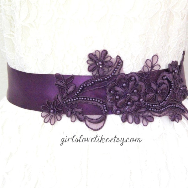 Plum Sash - Etsy