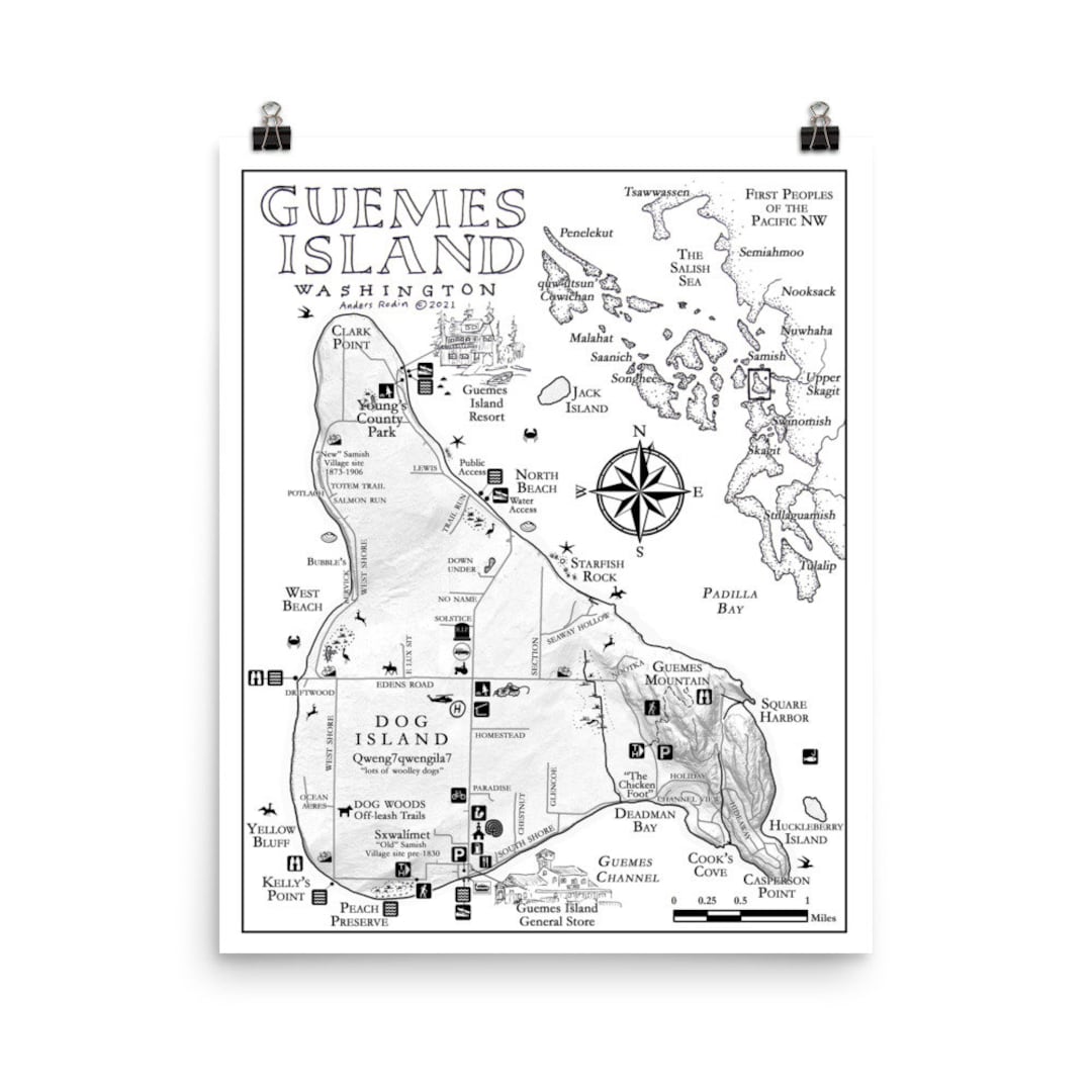 Guemes Island Map - Etsy