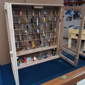 Fishing Lure/ Reel Display Cabinet. Holds Over 100 Lures. | Etsy