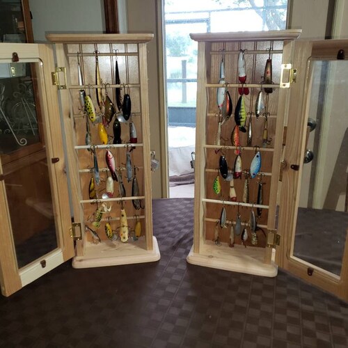 Fishing Lure/ Reel Display Cabinet. Holds Over 100 Lures. - Etsy