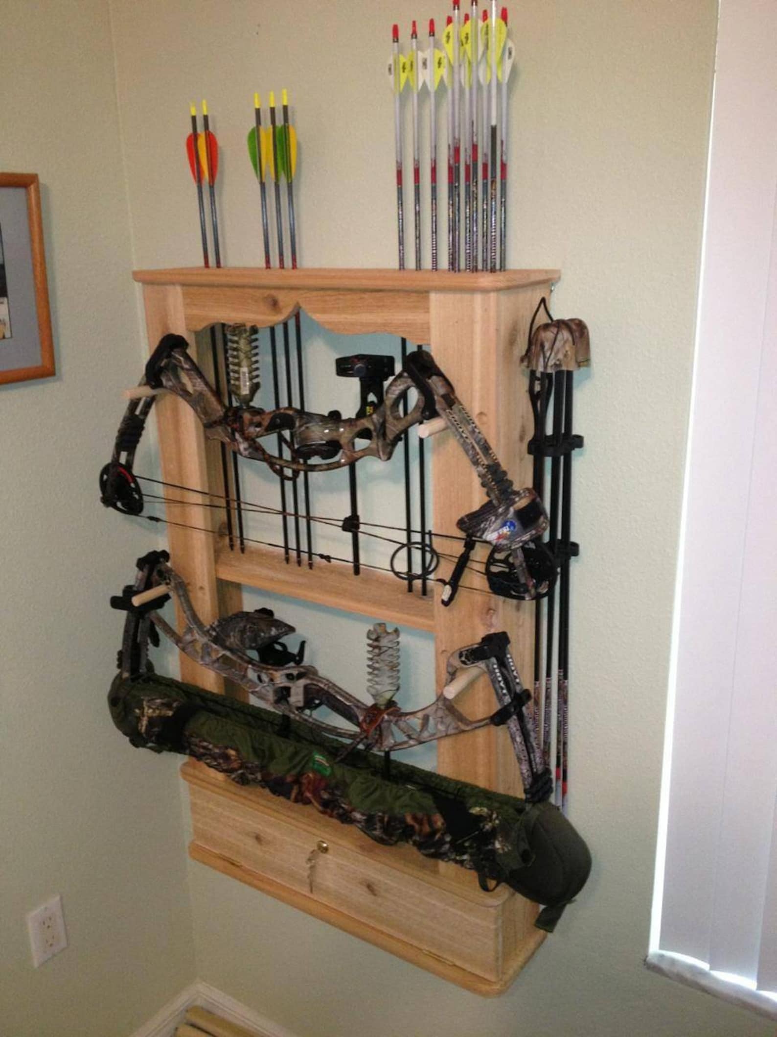 Archery Bow Rack - Arrows Store Vertical. Constructed in Western Cedar ...