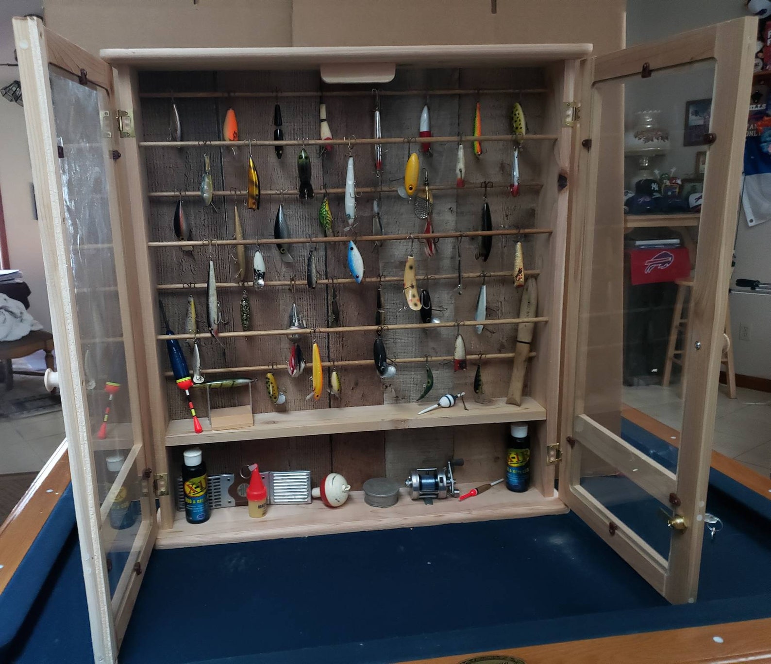Fishing Lure/ Reel Display Cabinet. Holds Over 100 Lures. - Etsy
