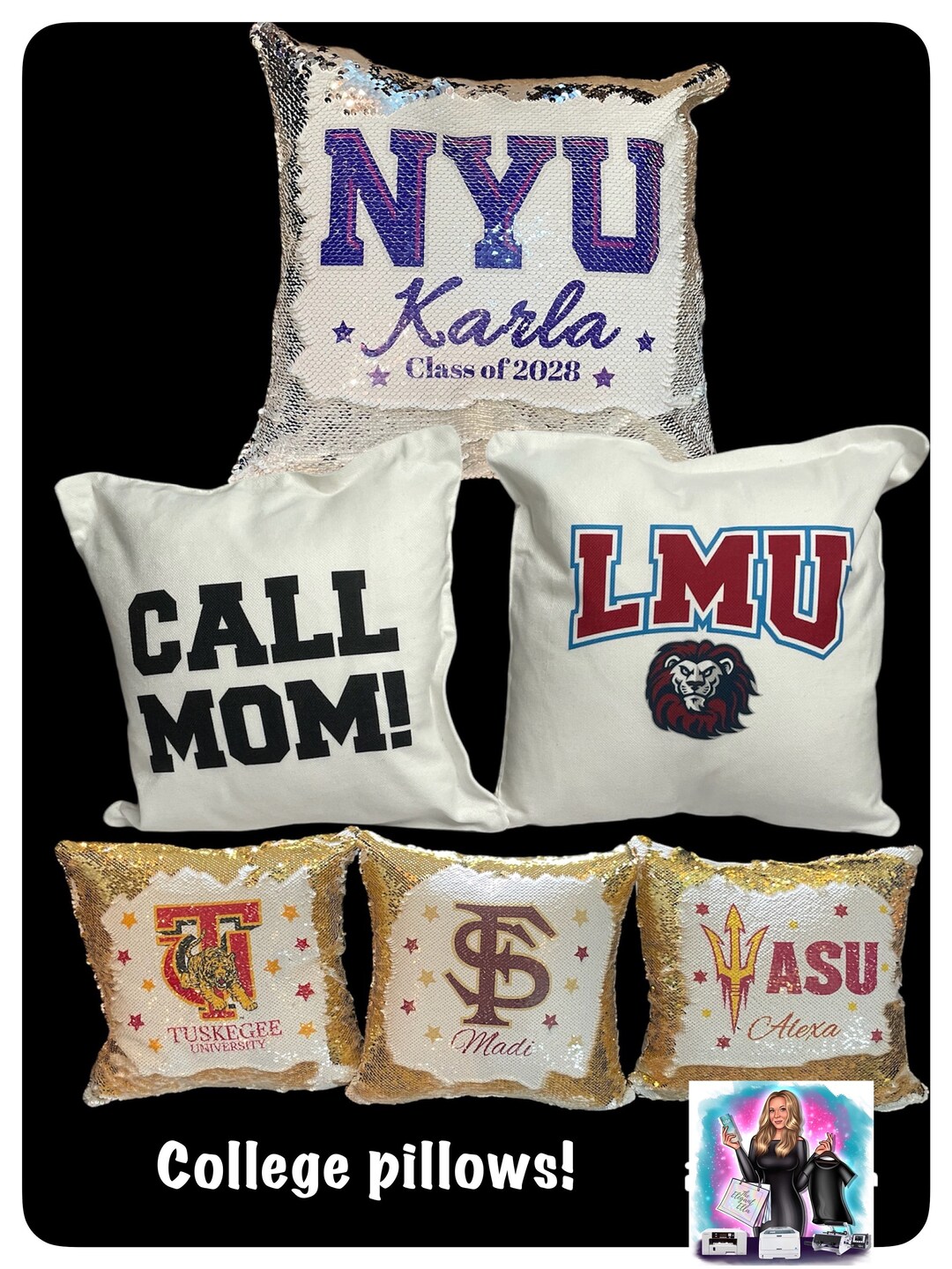 Personalized College Logo Pillow, University Pillow College Bed Party ...