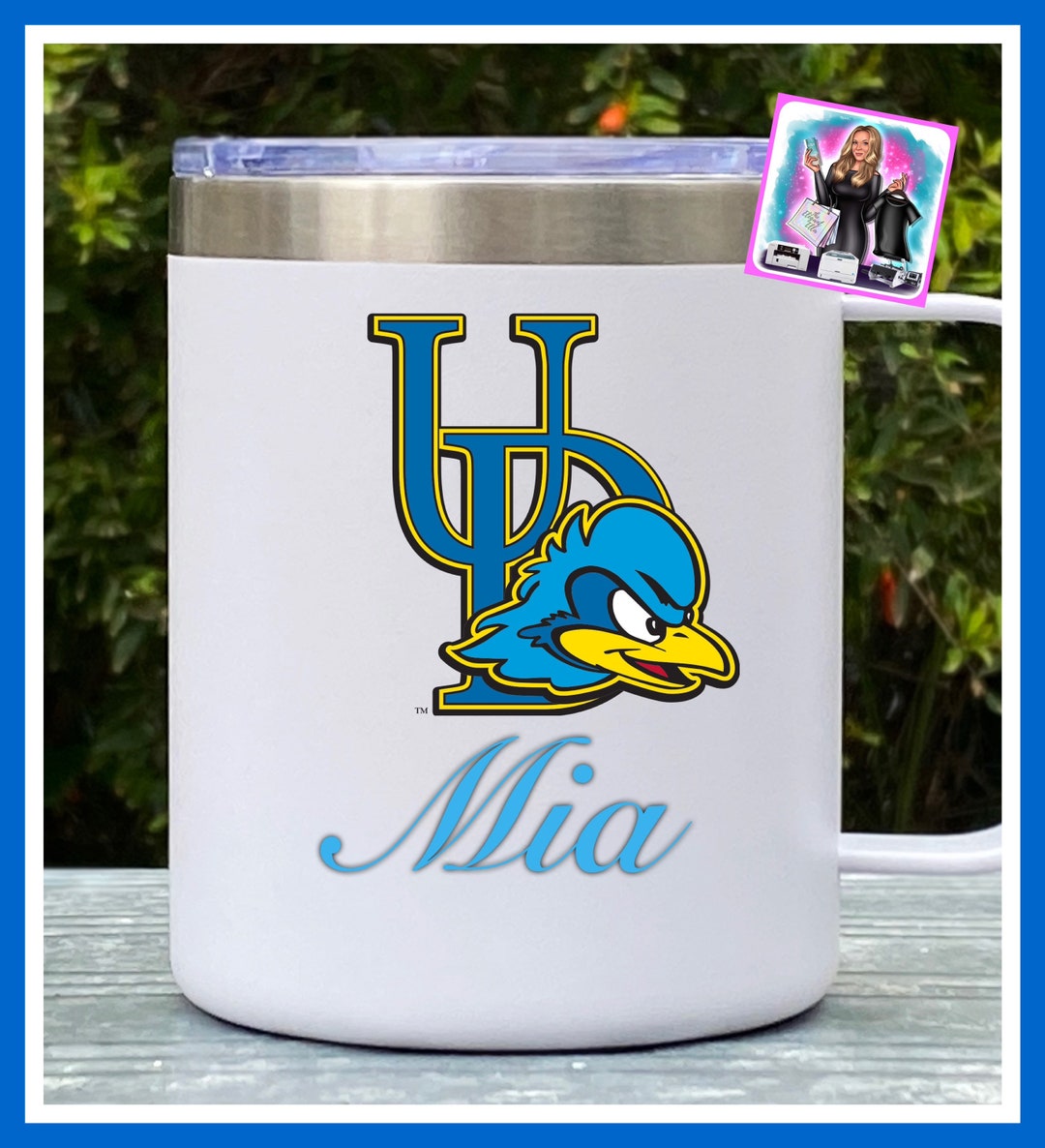 Personalized College Travel Coffee Mug, College Drinkware, Custom Logo ...
