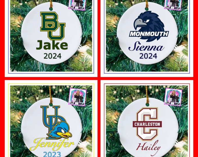 College Ornament, Graduation Christmas Ornament, Custom College ...