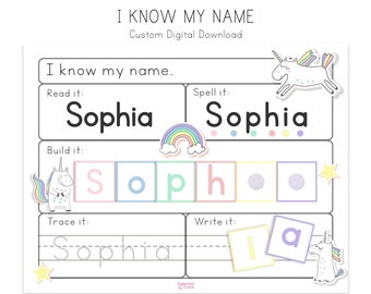 Learn Name Digital Download, I Know My Name, Prek Worksheets ...