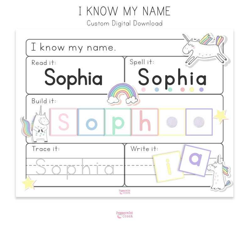 Learn Name Digital Download, I Know My Name, Prek Worksheets ...